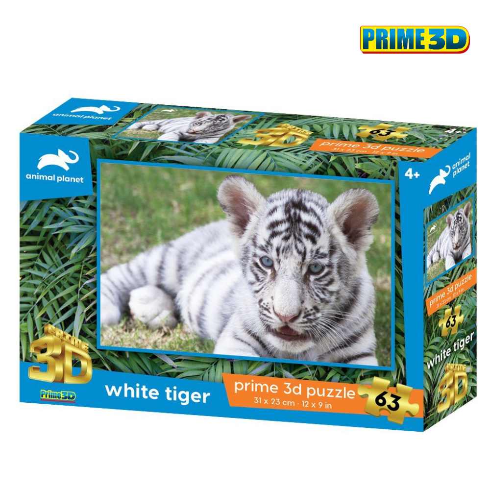 Animal Planet White Tiger 63 Pieces Animal Jigsaw Puzzle For Kids ...