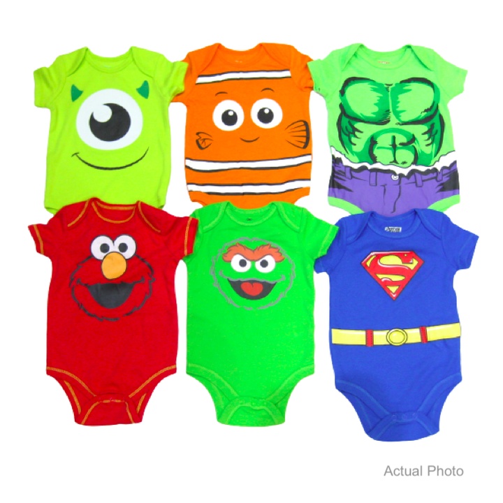 Original Baby Boy Costume Bodysuit - Marvel Hulk Batman Sesame Street ...