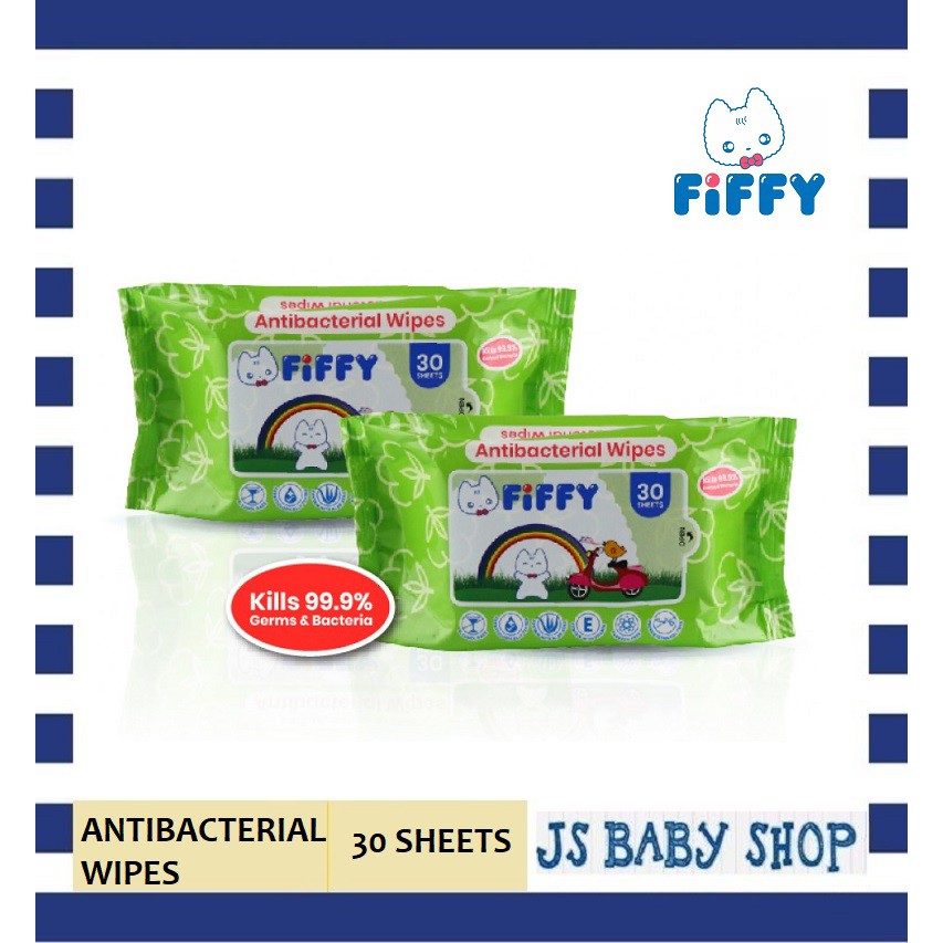 Fiffy Anti-Bacterial Antibacterial Wet Tissues Wipe Wipes (30 Pcs) | Shopee Singapore