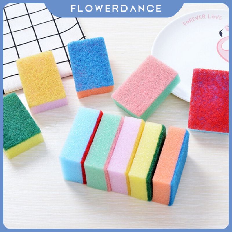 10 Pieces Scouring Pad Kitchen Washing Cleaning Sponge Pads Dishwashing ...