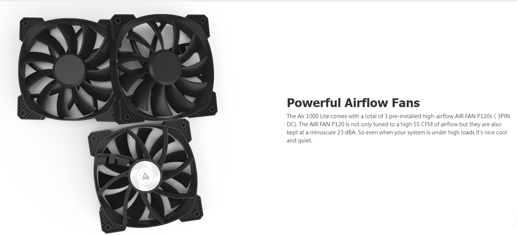 Montech AIR 1000 Lite ATX High Airflow Fans Pre-Installed Swivel Glass ...