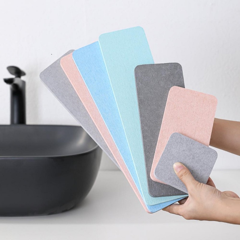 Quick Dry Absorbent Diatomite Pad for Dishes Toothbrush Diatom Mud Dish ...