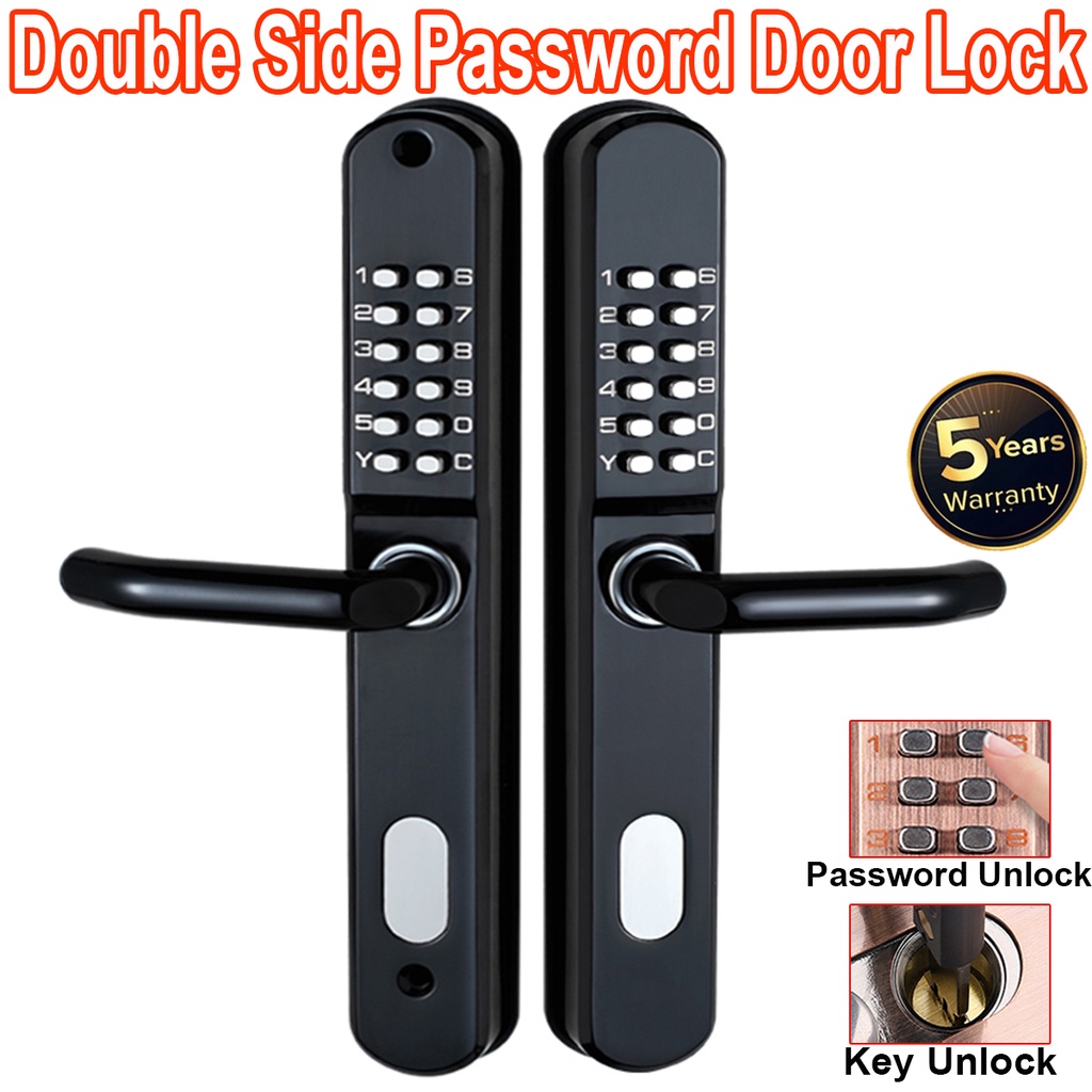 Grill Door Lock Double Side Password Door Lock Set Code Door Lock ...