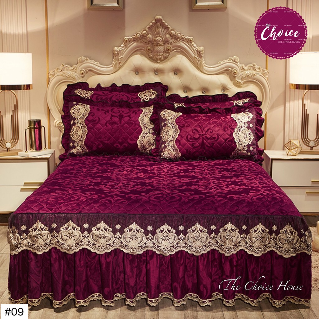 Cadar Pengantin Beropol CADAR ROPOL PENGANTIN SET 3 IN1 LACE BED SHEET ...