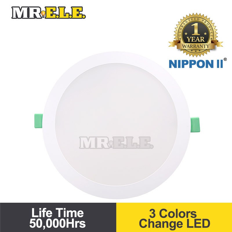 Nippon II 12W/18W Tricolour Round LED Downlight ( Warm White 3000K ...