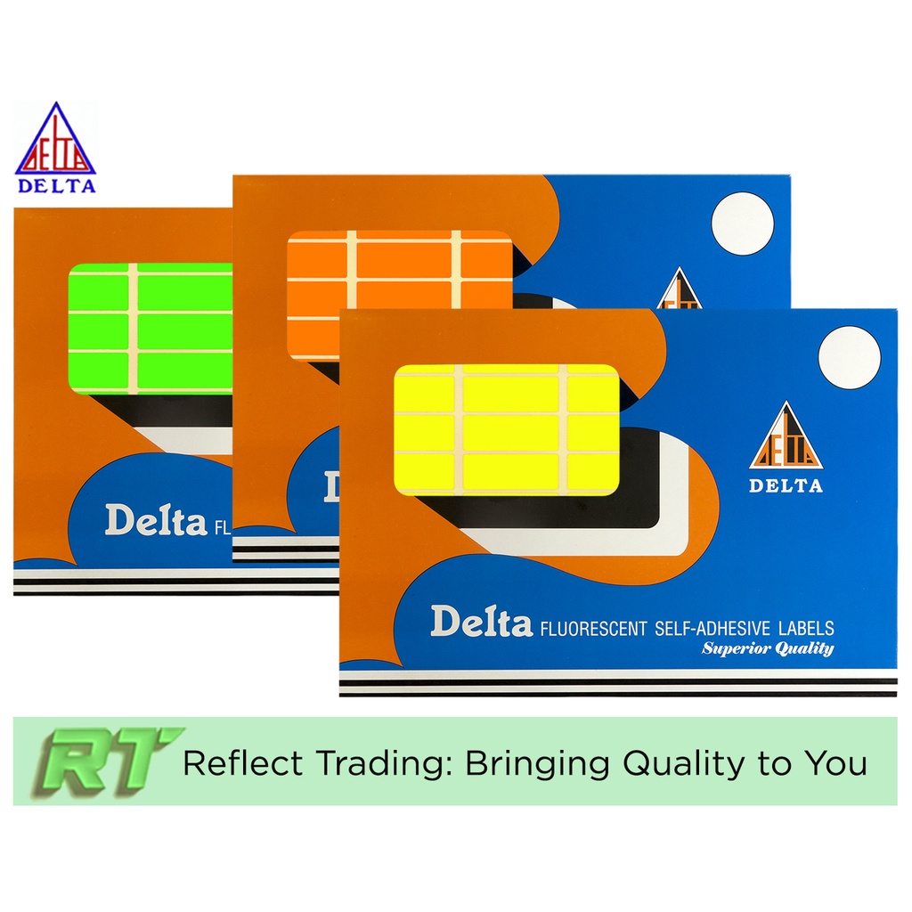 Delta Label - Rectangular Fluorescent Sticker Labels - 13 x 38mm ...