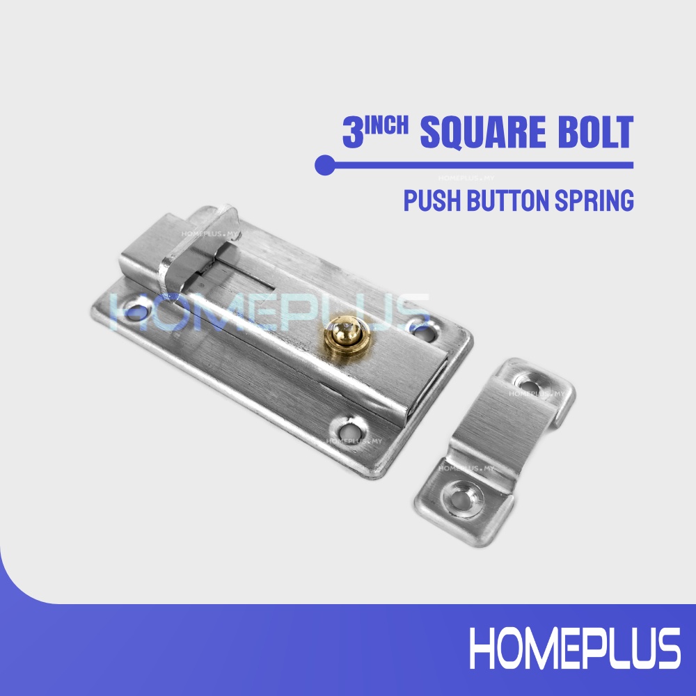 Square Bolt Push Button Spring Auto Slug Stainless Steel Safety Door ...