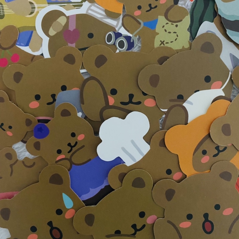 [SG READY STOCK] Cute Carton Bear Random Sticker Pack DIY 10PCS PER ...
