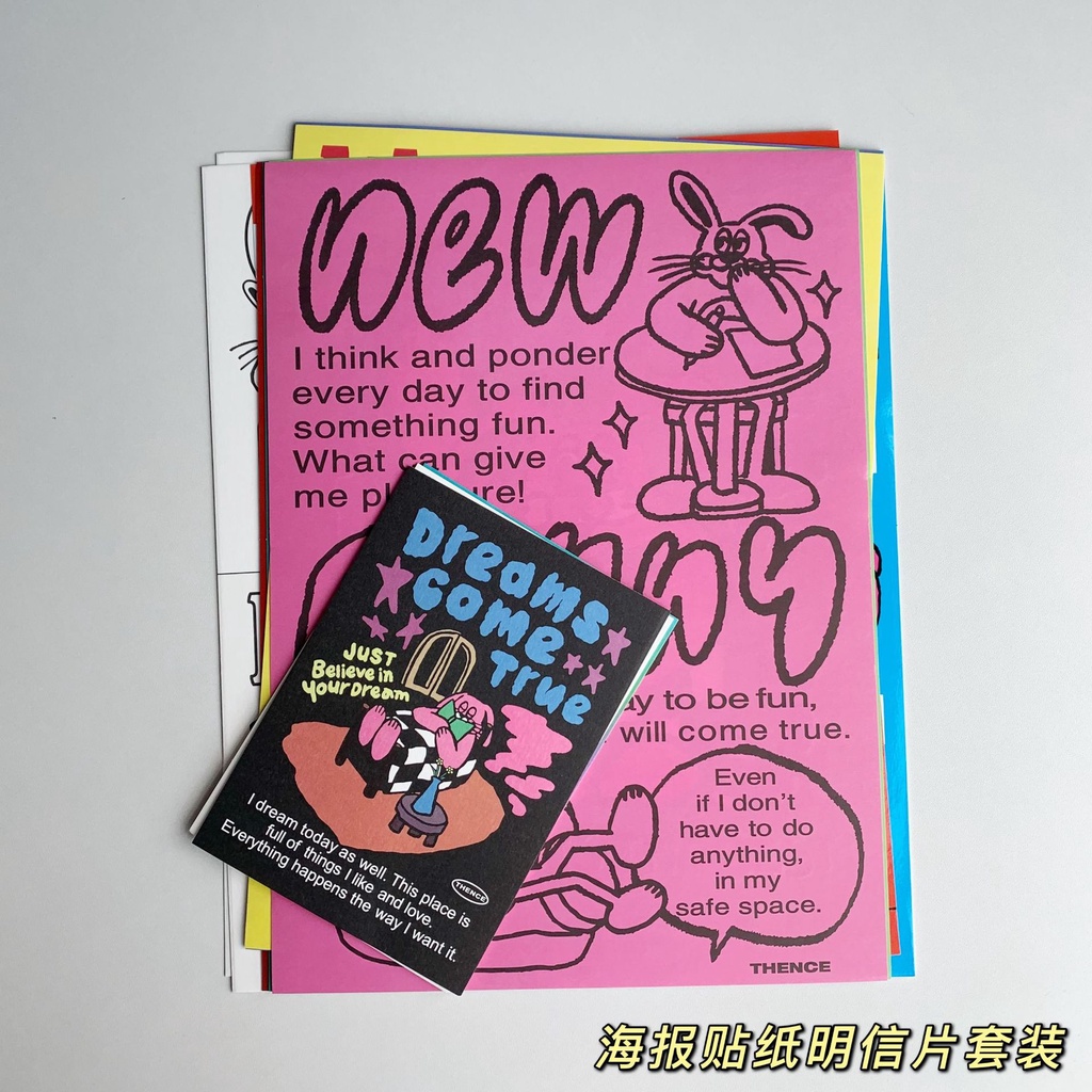 Retro Time Poster Sticker Postcard Card Set Wall Decoration Posing ...