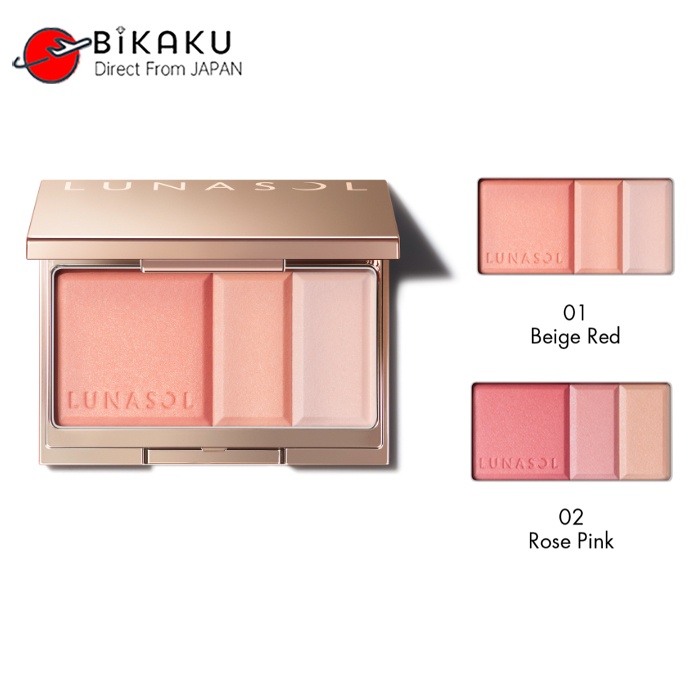 LUNASOL Blush Tri-Color Blush Coloring Soft Cheeks KANEBO Makeup KANEBO ...