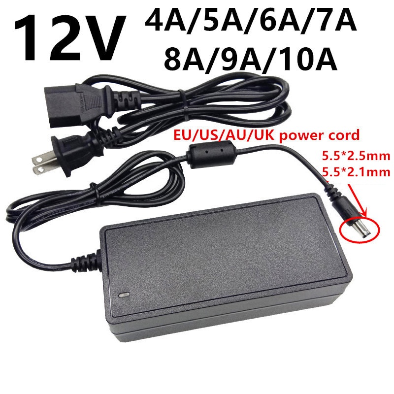 12V universal AC DC power adapter 12V 4A 5A 6A 7A 8A 9A 10A Power Supply 12 v Adaptor LED Driver ...