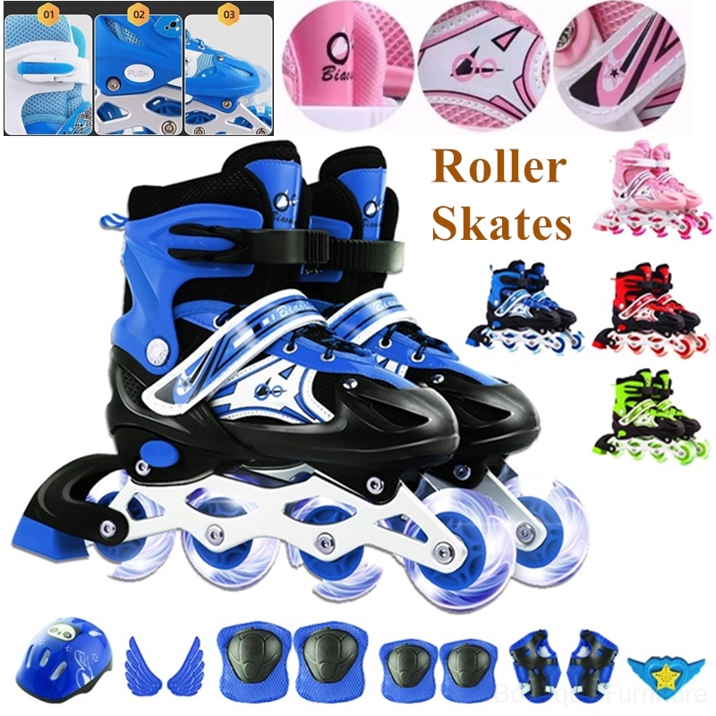 Kids Roller Skating Inline Skate Children's Scooter Skating Adjustable ...