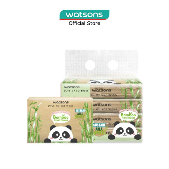 WATSONS Forest Friendly 3ply Panda Bamboo Tissue Sheet 50s x 4 pack ...