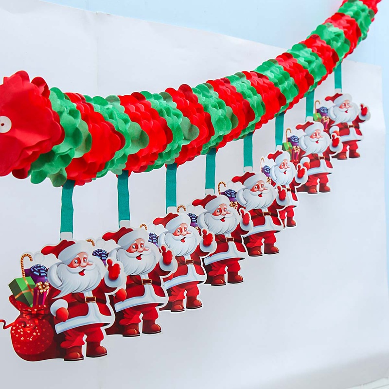 3M Christmas Santa Claus Banner Decorations Christmas Pendants Drop ...