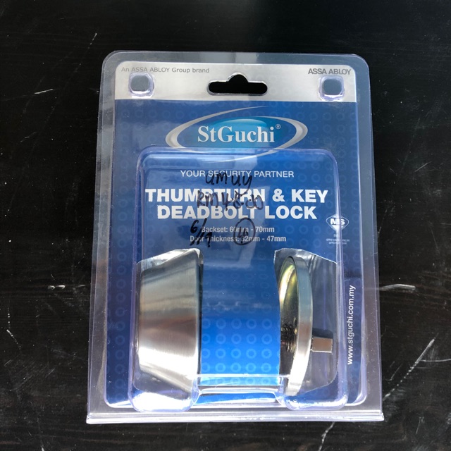 St Guchi thumbturn & key deadbolt lock 60mm-70mm | Shopee Singapore
