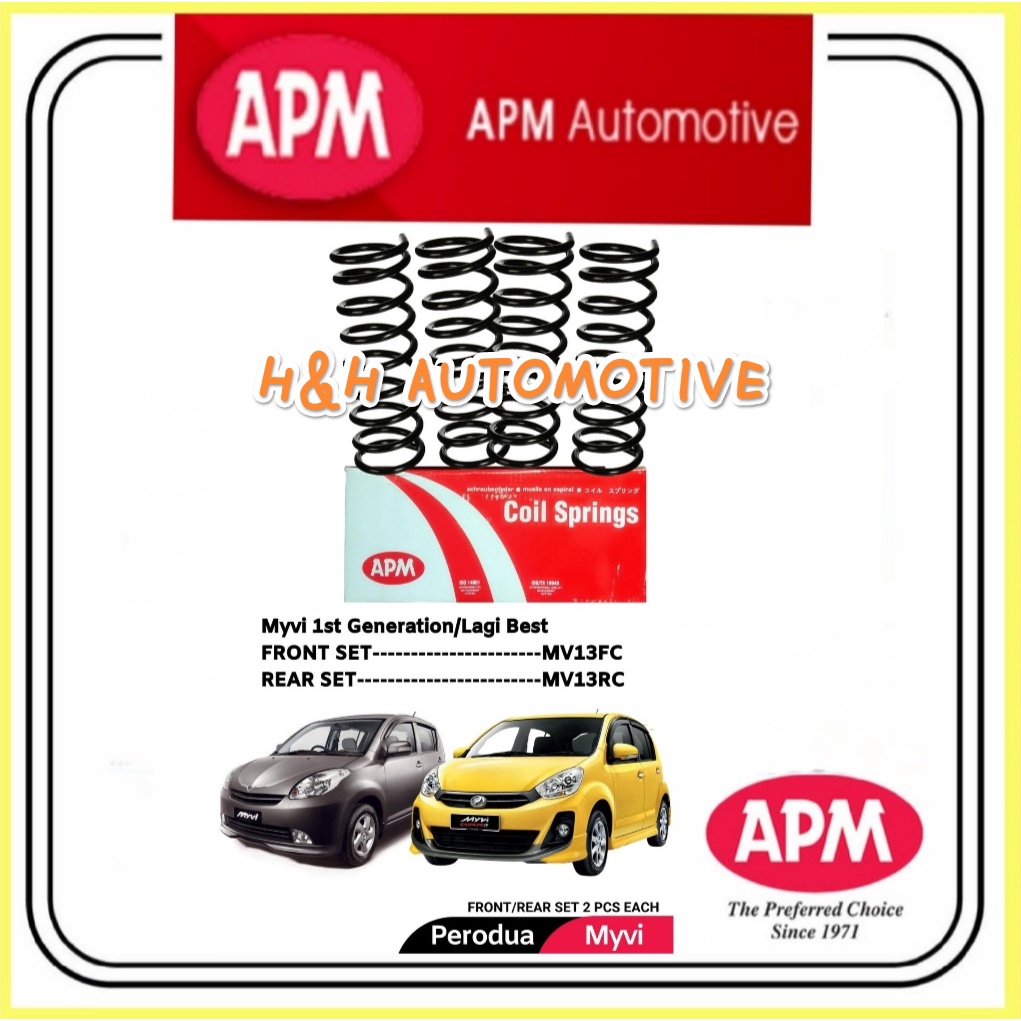 Apm Standard Coil Spring - Perodua Myvi ( Front / Rear ) | Shopee Singapore
