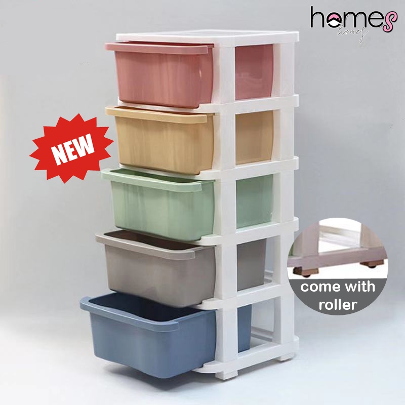 HomesHomey Storage Cabinet 5 Tier Plastic Cabinet Almari Plastic ...