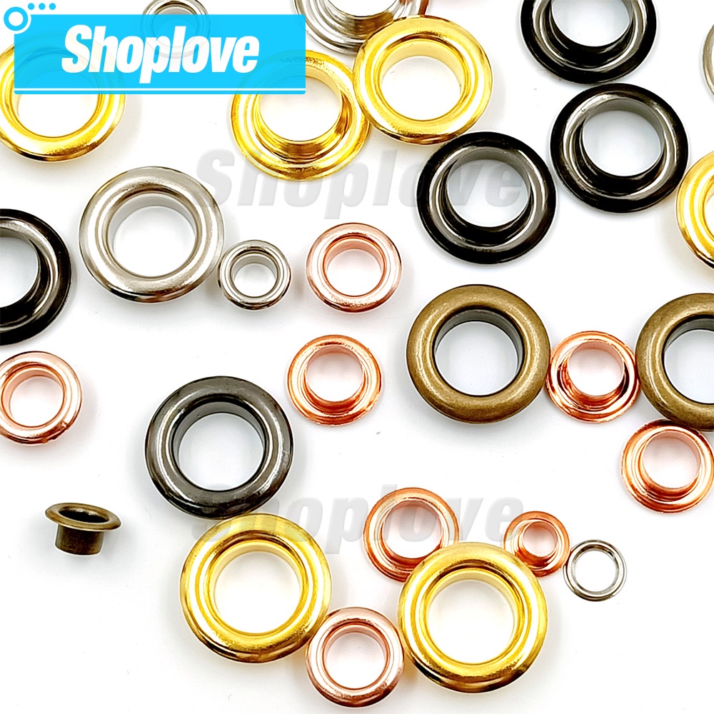 100Pcs 7mm-14mm Metal Eyelets Grommets with Washer for Diy Leathercraft ...