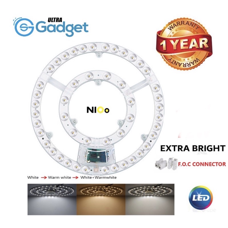 3 Colors LED Magnet Light Module Circular Tube Light Replace Ceiling ...