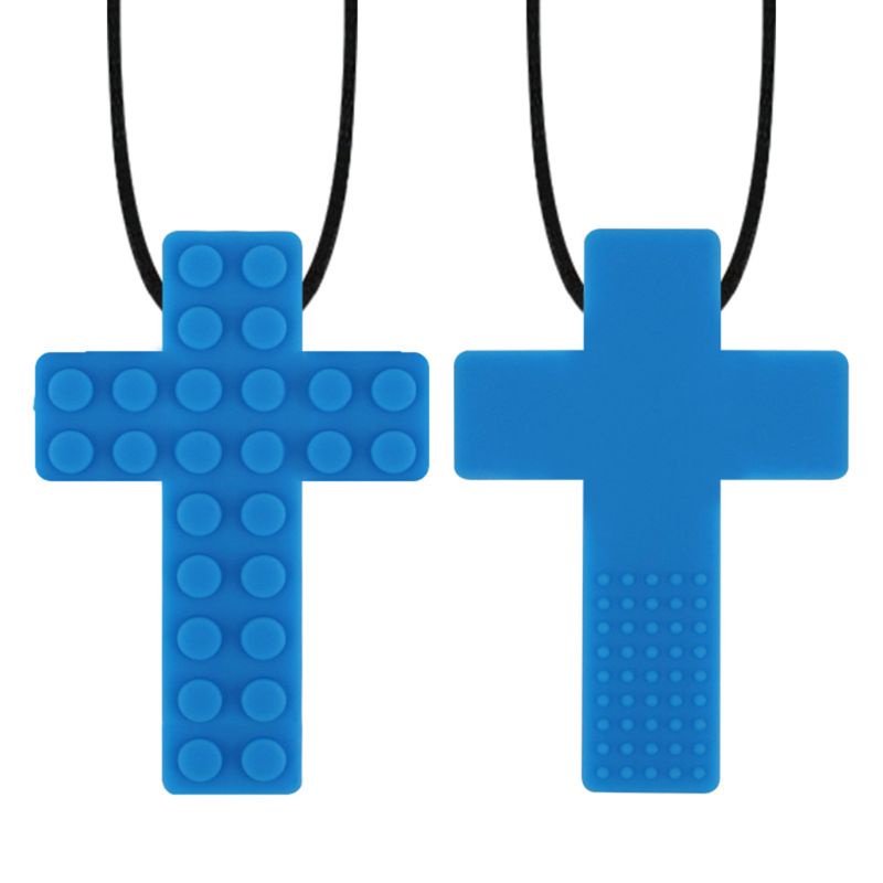 Sensory Chew Necklace Brick Kids Chewy Silicone Biting Teether Toy for ...