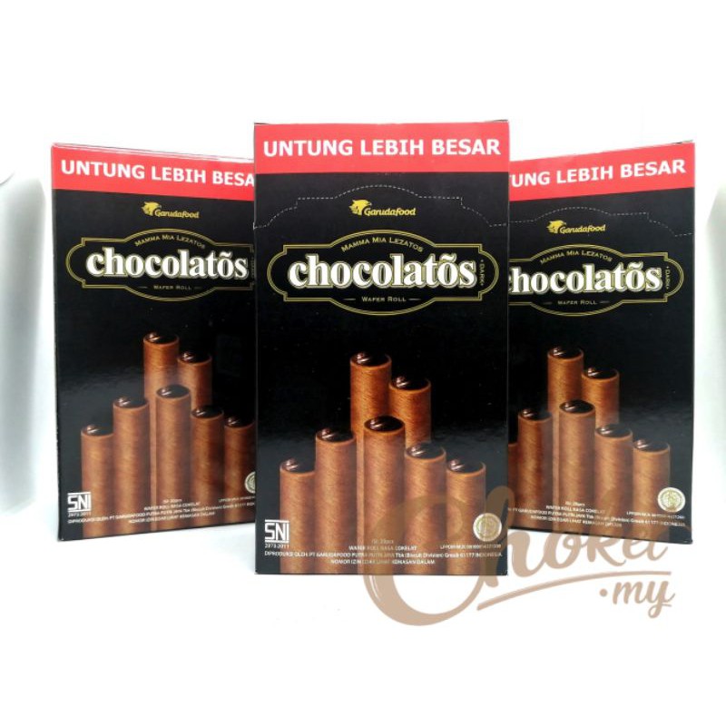 Garuda Food Chocolatos Wafer Roll Dark (20 pcs) | Shopee Singapore