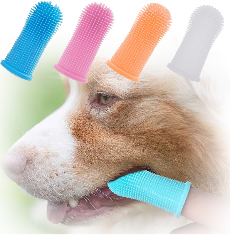 Pets 360º Full Surround Finger Toothbrush / Silicone Elastic Cleaning ...
