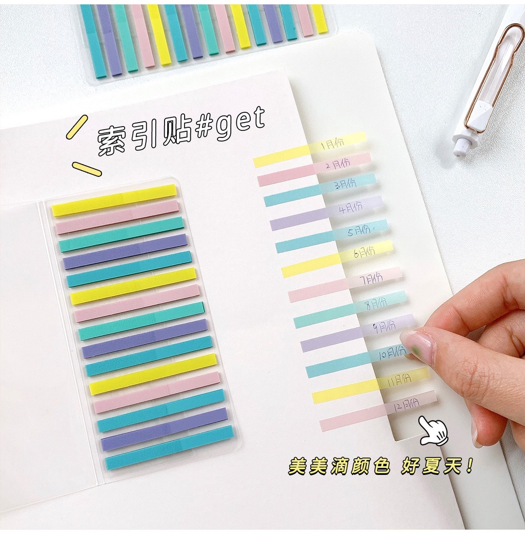 Super-Fine Index Stickers, Small Narrow Sticky Notes, Translucent ...