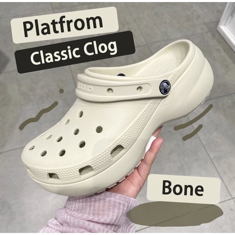 Cross Classic Platform Clog Bone color Women's Beach Shoes Platform ...