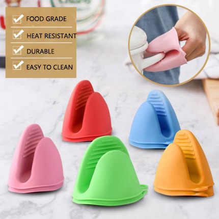 ANAEAT Silicone Oven Mitt Kitchen Organizer Insulated Heat Pot Clips ...
