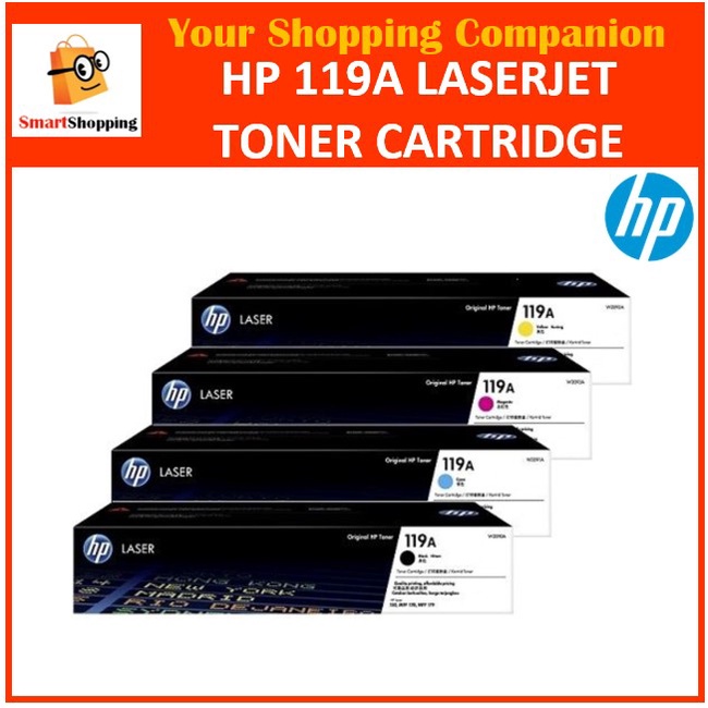 HP 119A Black Original Laser Toner Cartridge Bundle Black Cyan Magenta ...