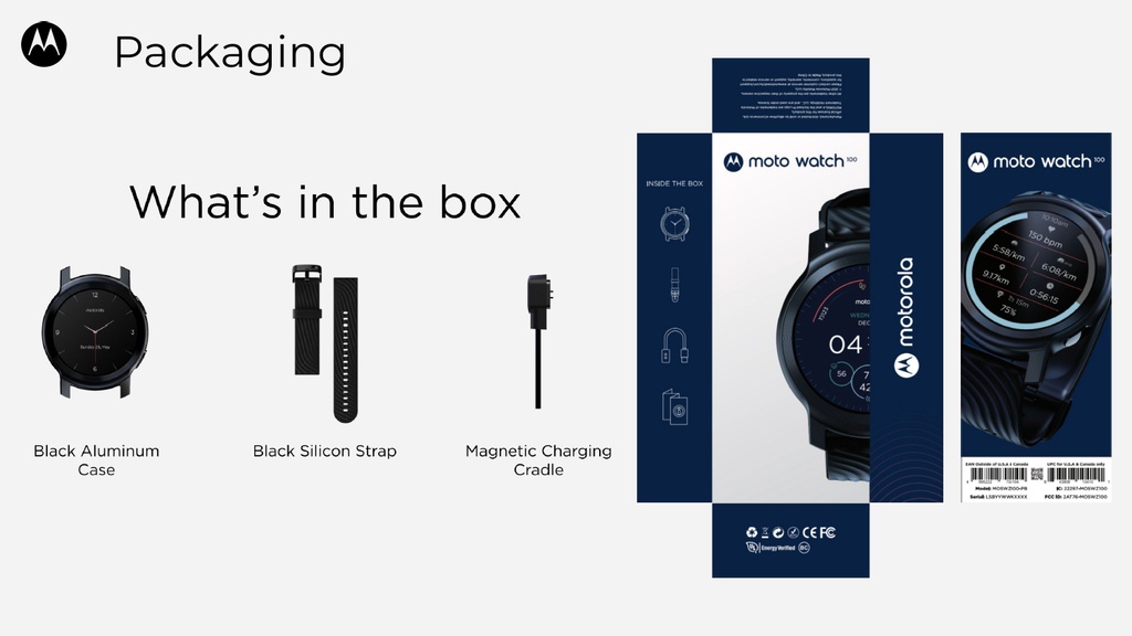 Motorola Moto Watch 100 Smart Watch Fitness Tracker with 26 Sport Modes ...