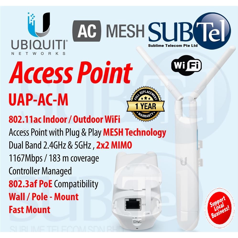 UAP-AC-M Ubiquiti Unifi Outdoor Access Point Mesh Dual Band WiFi AP 2 ...