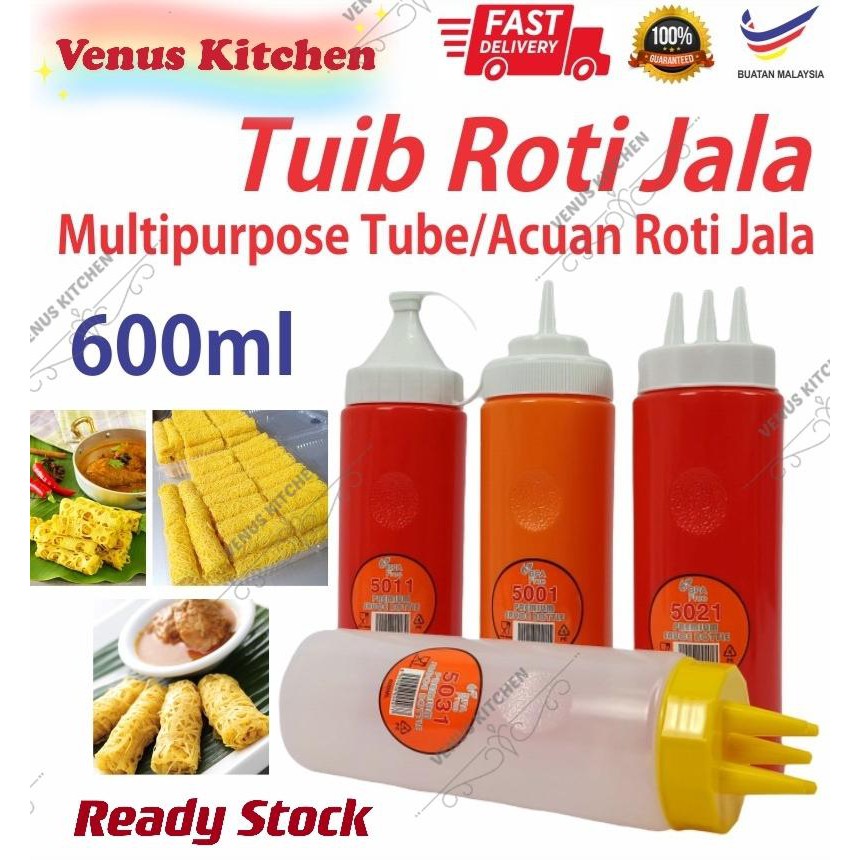 Multipurpose Tube, Tiub Roti Jala, Roti Jala Mould / Sauce Bottle 600ml ...