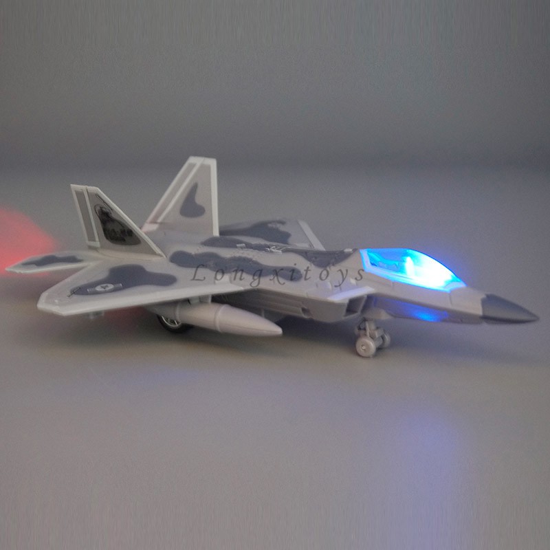 1:87 Diecast Plane Model US F-22 Raptor Jet Fighter Pull Back Toy With ...