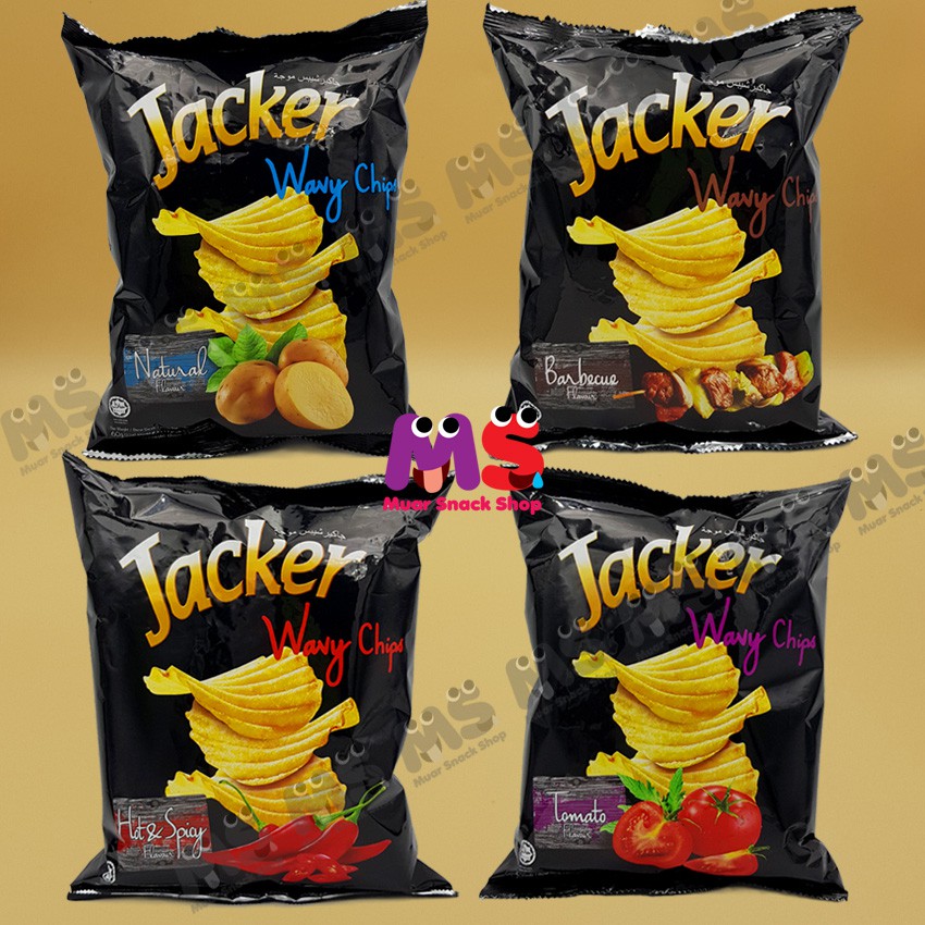 Jacker Wavy Potato Chips/Corrugated Potato Chips/ Chips (60g) | Shopee ...