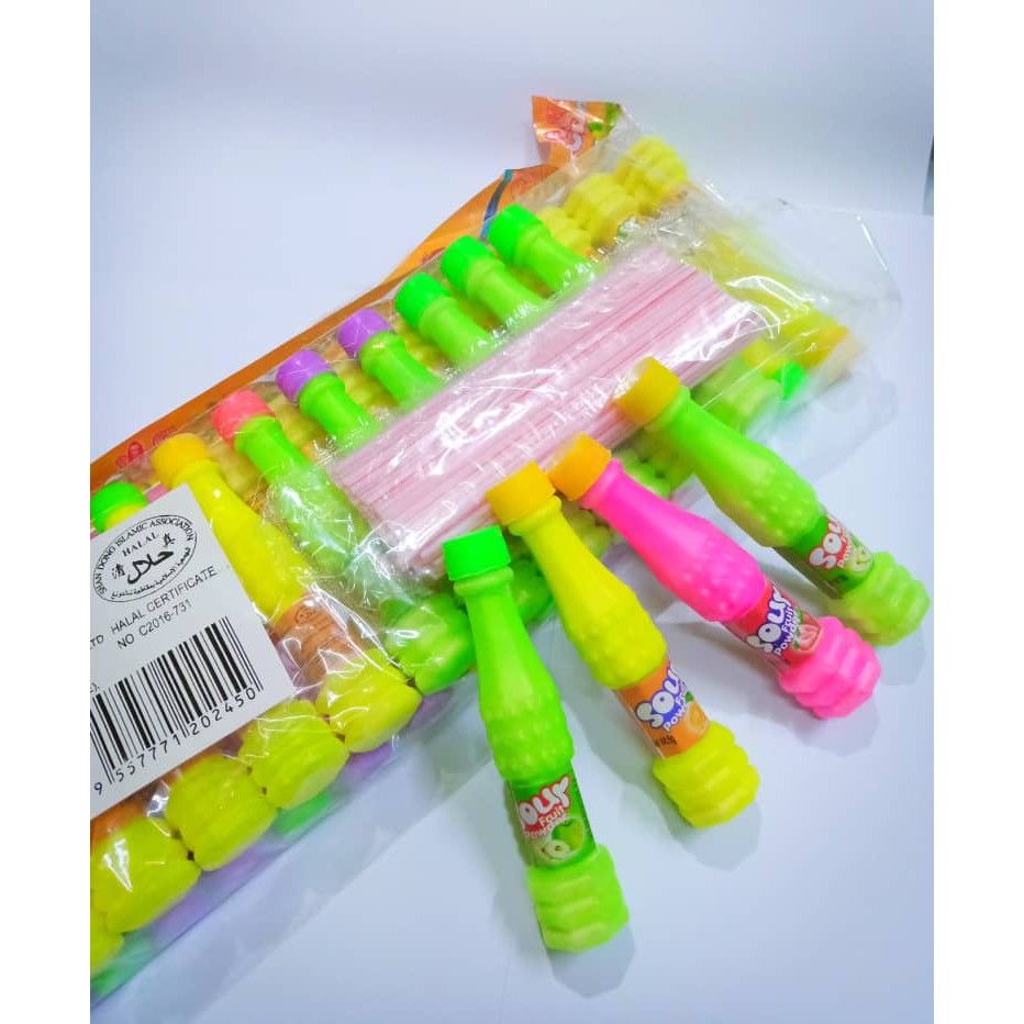 Sour Fruit Powder Candy In A Bottle (30+3 Pcs) | Shopee Singapore