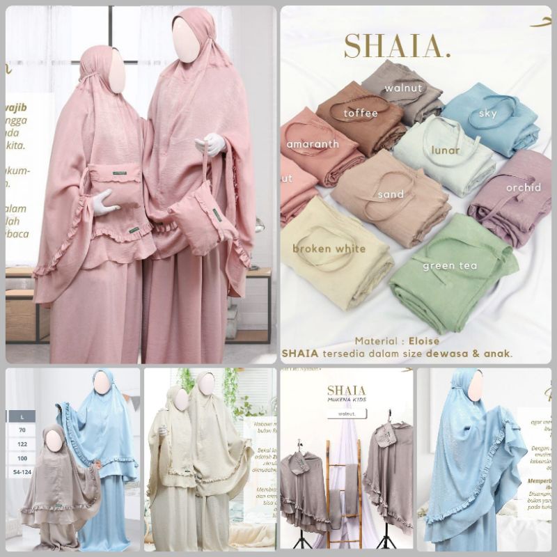 Mukena SHAIA by Khadijah Indonesia | Mukena couple for adults/mothers ...