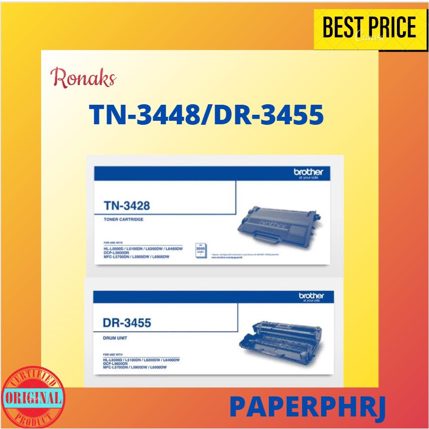 Brother TN-3428 3428/ TN-3448 3448 TN3448 /TN-3478 3478 / DR-3455 3455 Toner Cartridge Drum ...