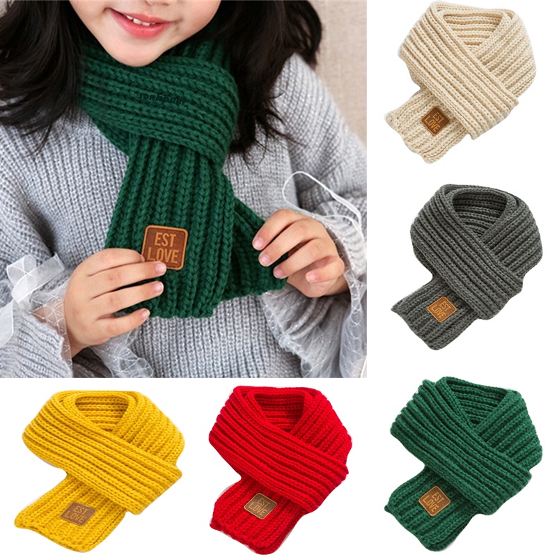 Winter Children Colors Soft Knitting Wool Thermal Scarf Boys Girls ...