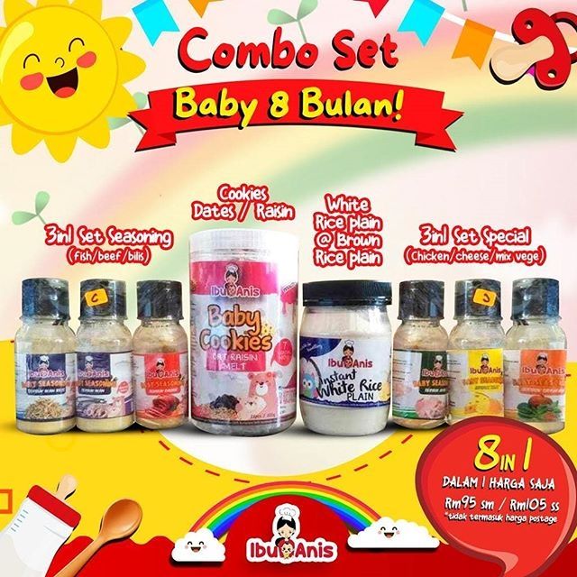 Combo Set 8 Bulan Makanan Baby Ibu Anis Baby Food | Shopee Singapore