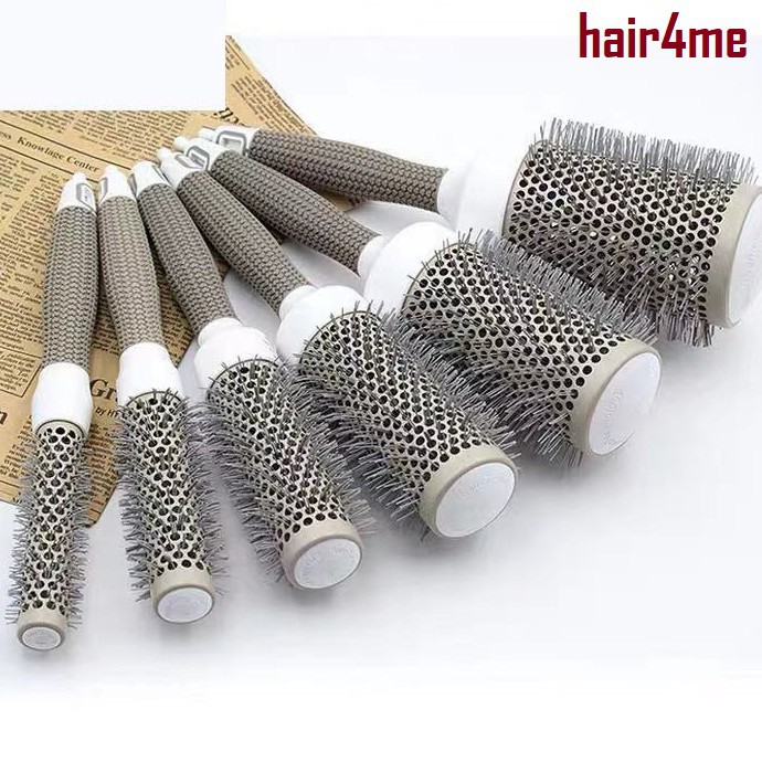 Nano Technology Ceramic Round Barrel Hair Rolling Brush L55 Iron Radial ...