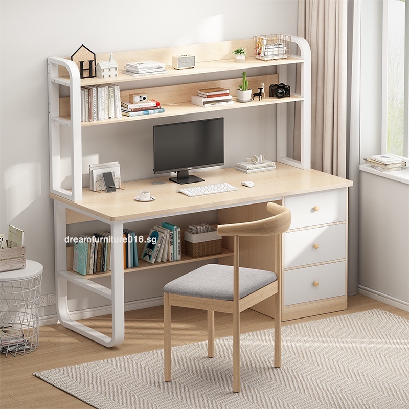 Computer Table Bookshelf Integrated Computer Desk Bedroom Study Desk ...