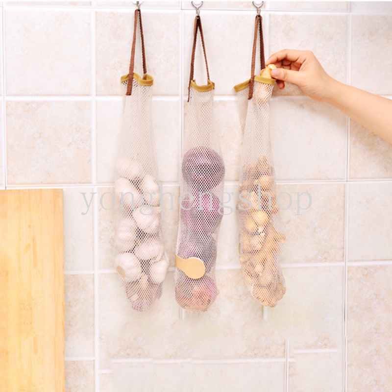 Mesh Net Vegetable Storage Bag Onion Garlic Hanging Bags Breathable ...