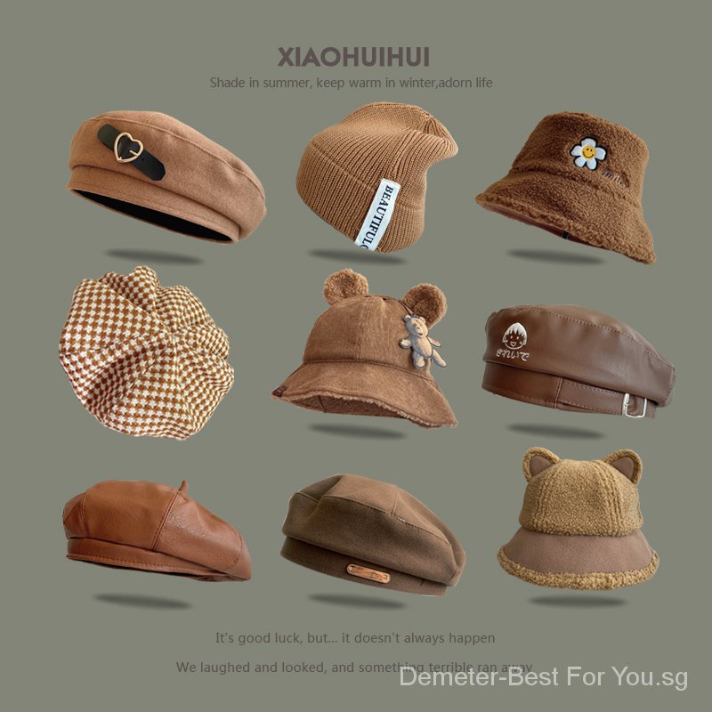 Some Camel Hats Female Coffee Caramel Brown Khaki Beret Pumpkin Hat ...