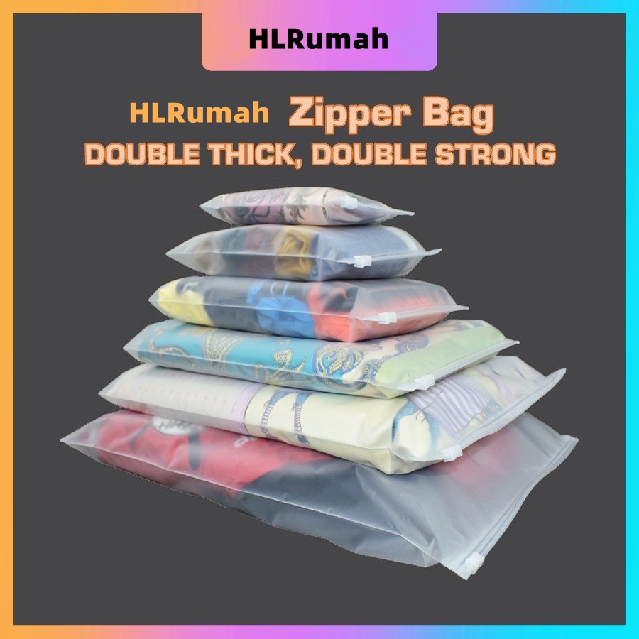 Ready Stock Double Matte Zip Lock Bag Plastic Zip Bag Zipper Bag ...