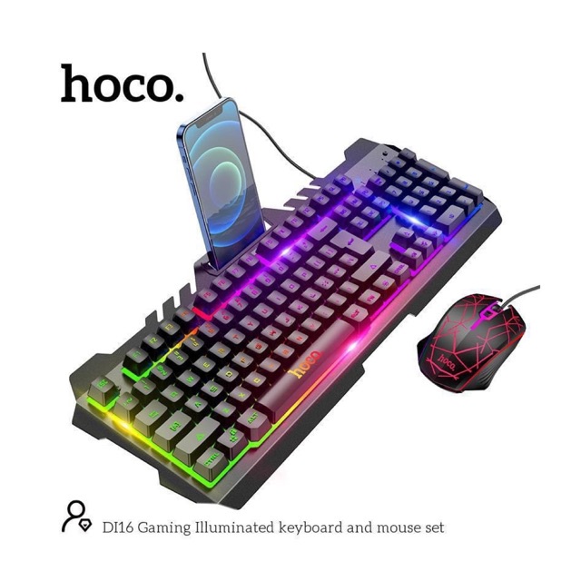 Hoco Gaming DI16 wired keyboard and mouse set, mechanical keys with ...