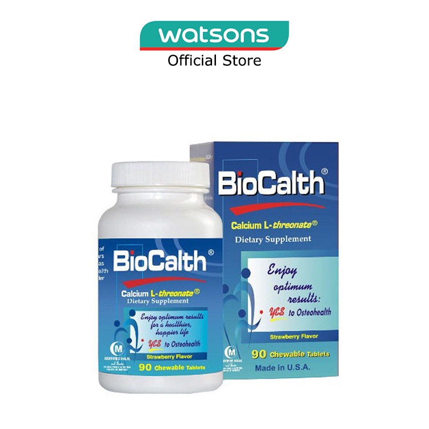 BIOCALTH Calcium Dietry Supplement Chewables Tablets Strawberry Flavor ...