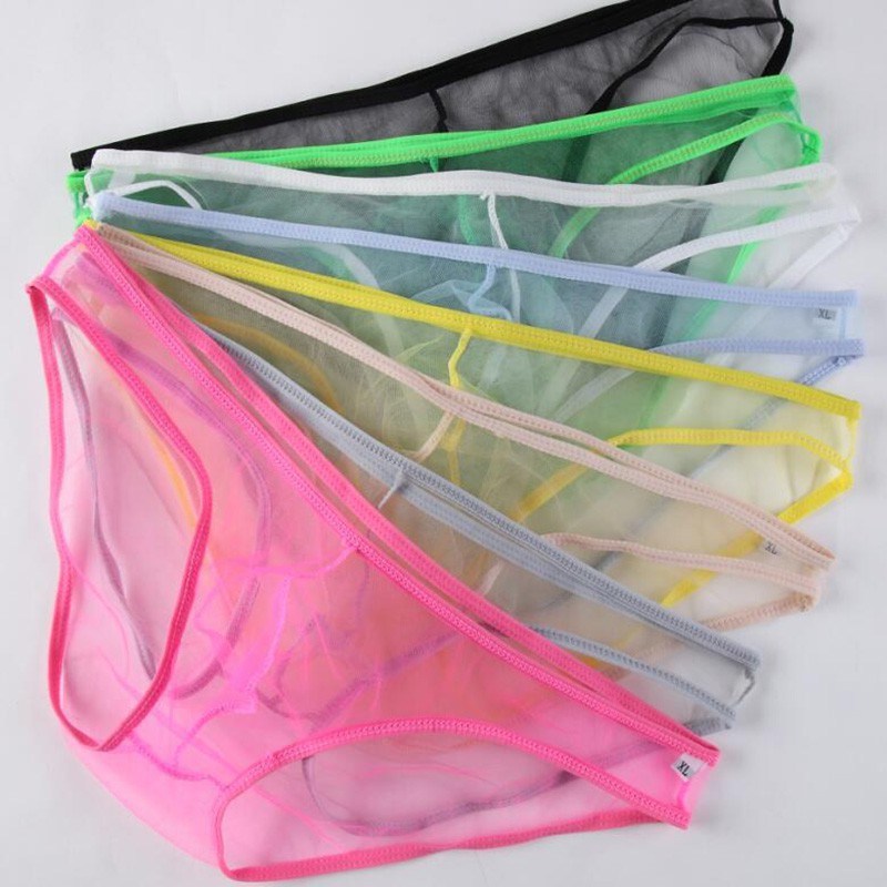 Men's briefs Ultra-thin Transparent breathable U-convex underwear ...