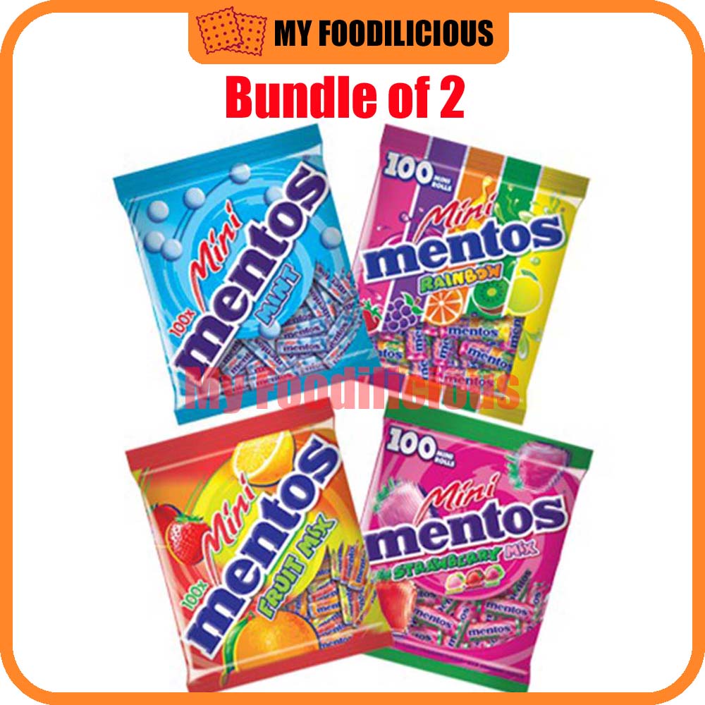 Mini Mentos Candy 100 rolls Rainbow/Mint/Fruit Mix Sweet Candy Party ...