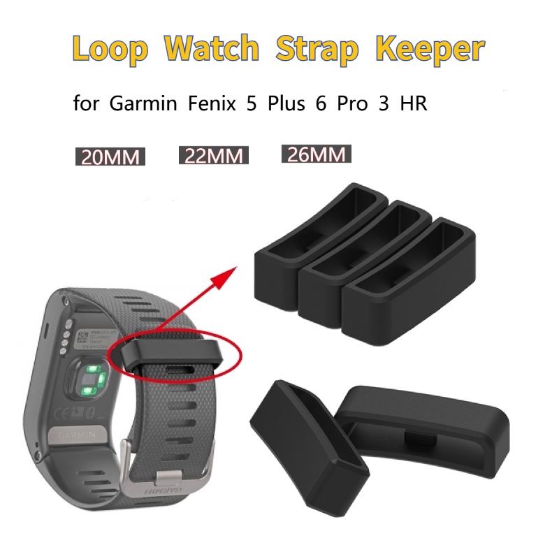 20/22/26mm Loop Watch Strap Keeper for Garmin Fenix 5 Plus 6 Pro 3 HR ...